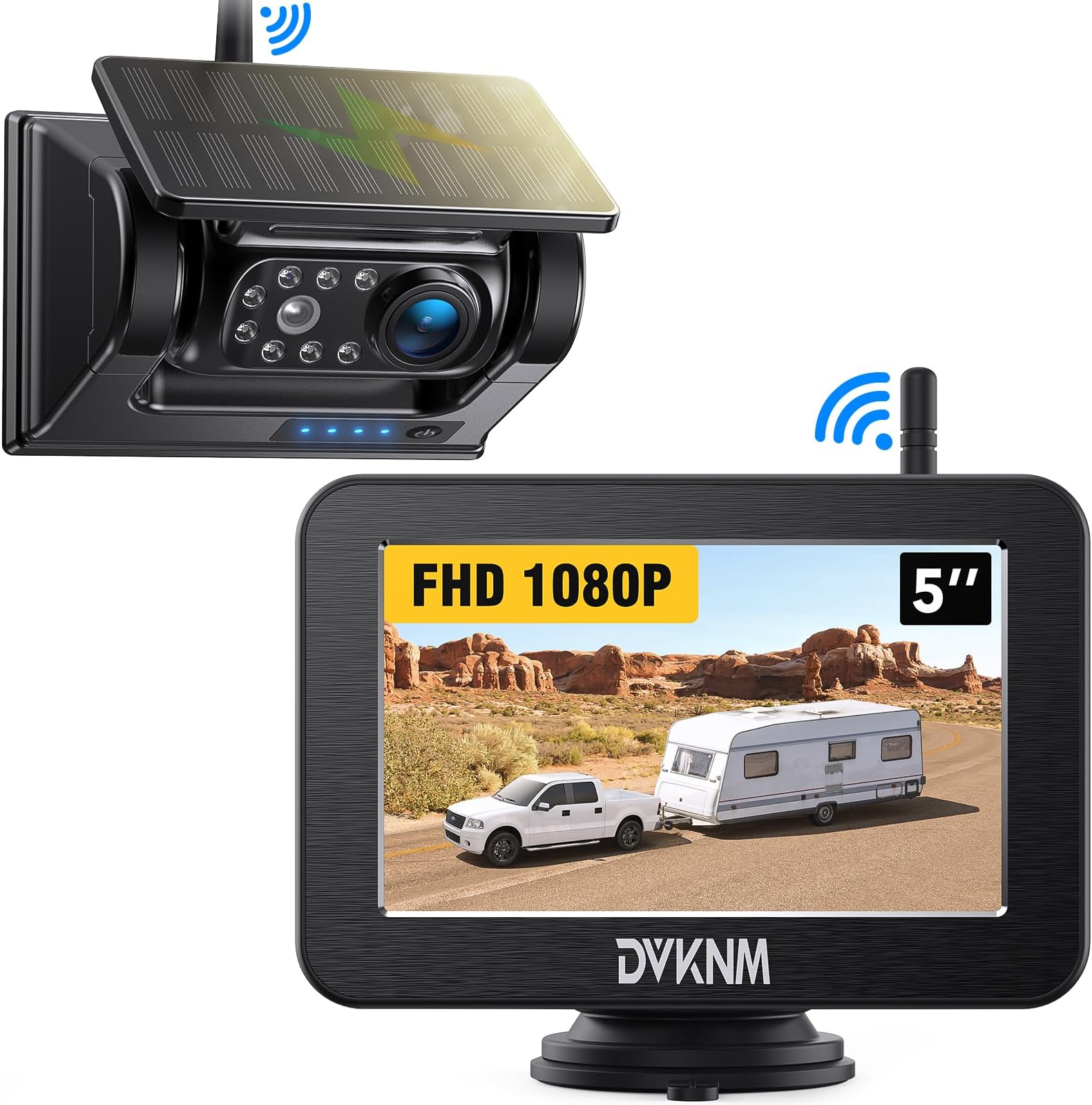 Amazon.com: DVKNM Magnetic Solar Wireless Backup Camera HD1080P 3 Mins ...