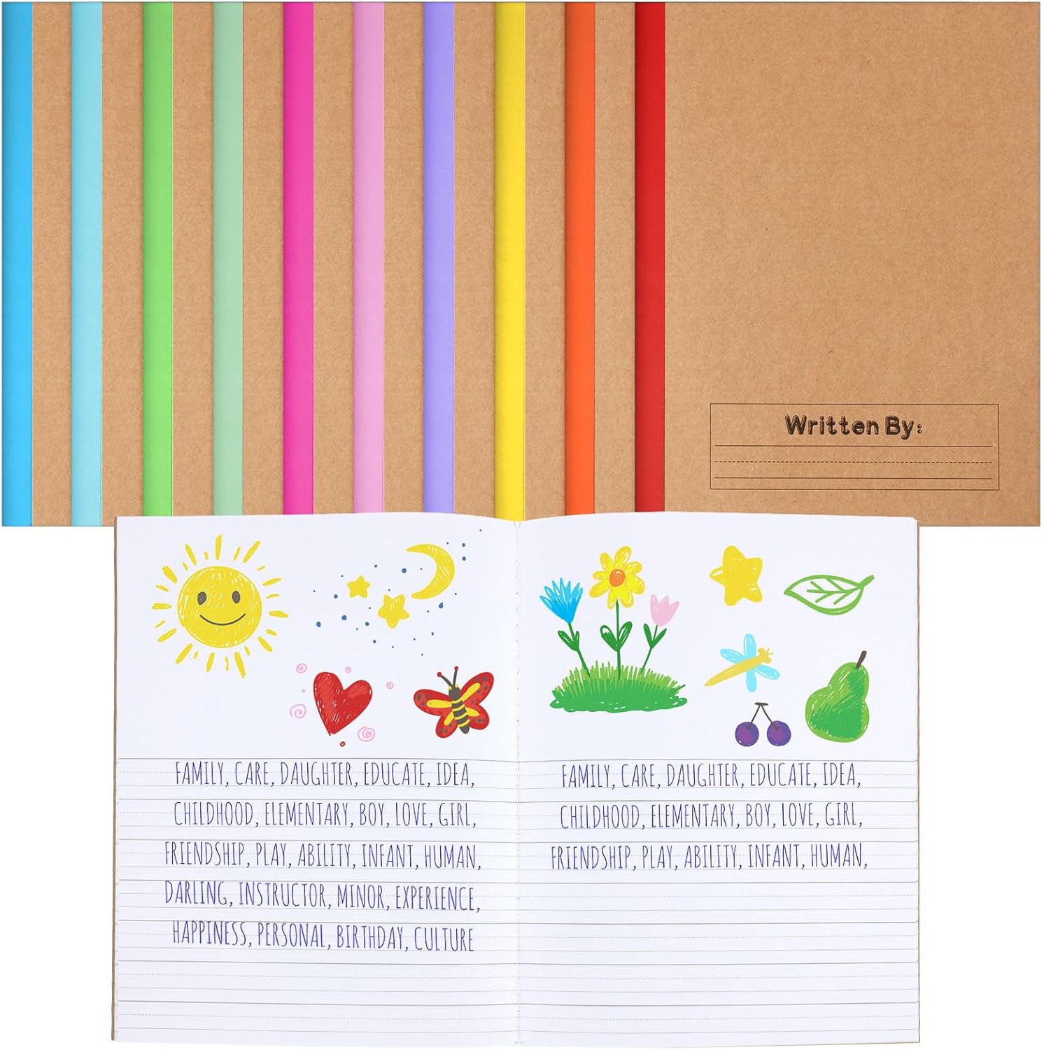 Amazon.com : Henoyso 10 Pcs Primary Composition Notebook 9 3/4 x 7 1/2 ...