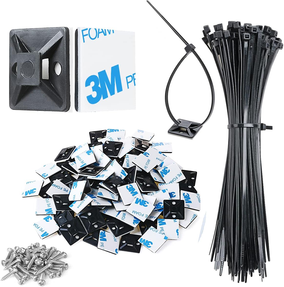 Amazon.com: UNIGT 150pcs Push Mount Cable Zip Tie with Car Wire Loom ...