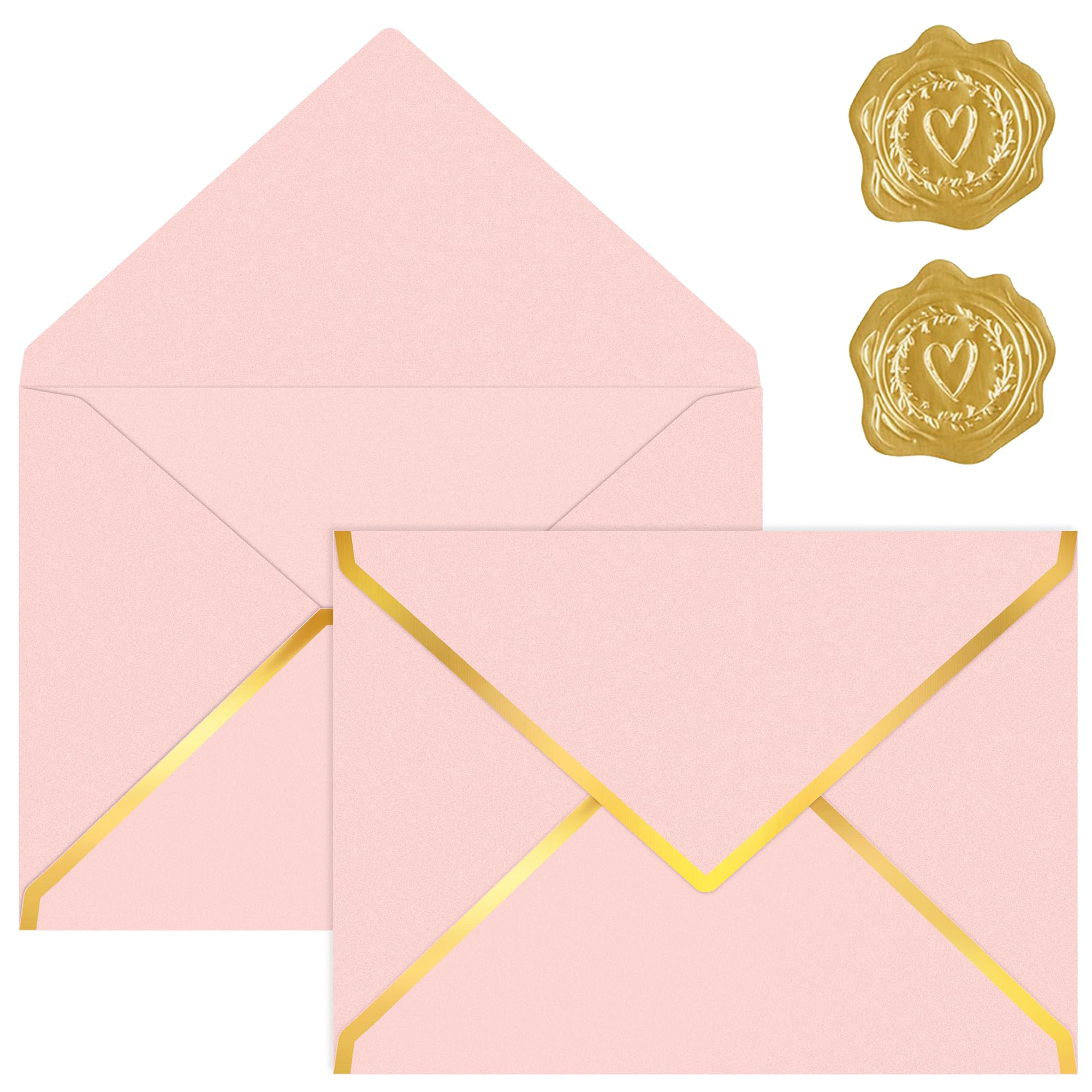 Amazon.com : AVERZELLA 30 Pack 5x7 Envelopes for Invitations, 250g Gold ...
