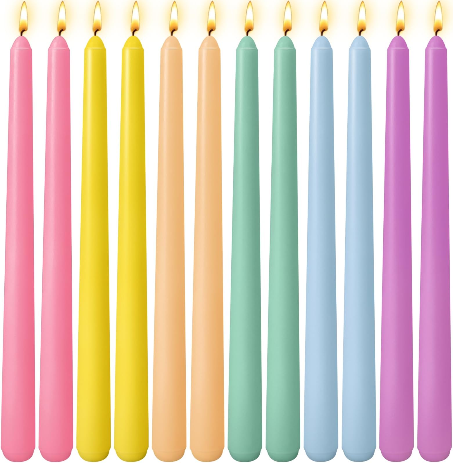 Amazon.com: 12 Pack 10 inch Multi-Color Taper Candle Set for Holiday ...