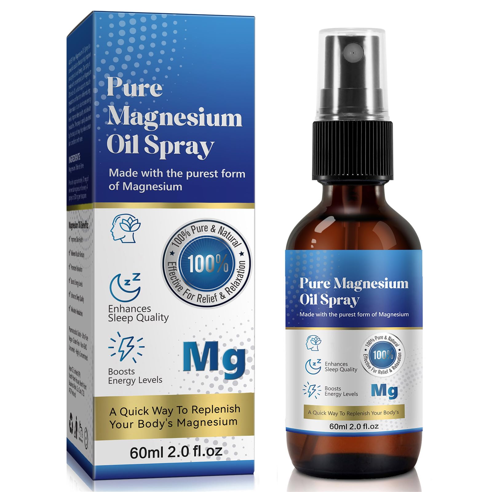 Magnesium Spray, Magnesium Oil for Feet, Pure Magnesium Oil Spray for ...