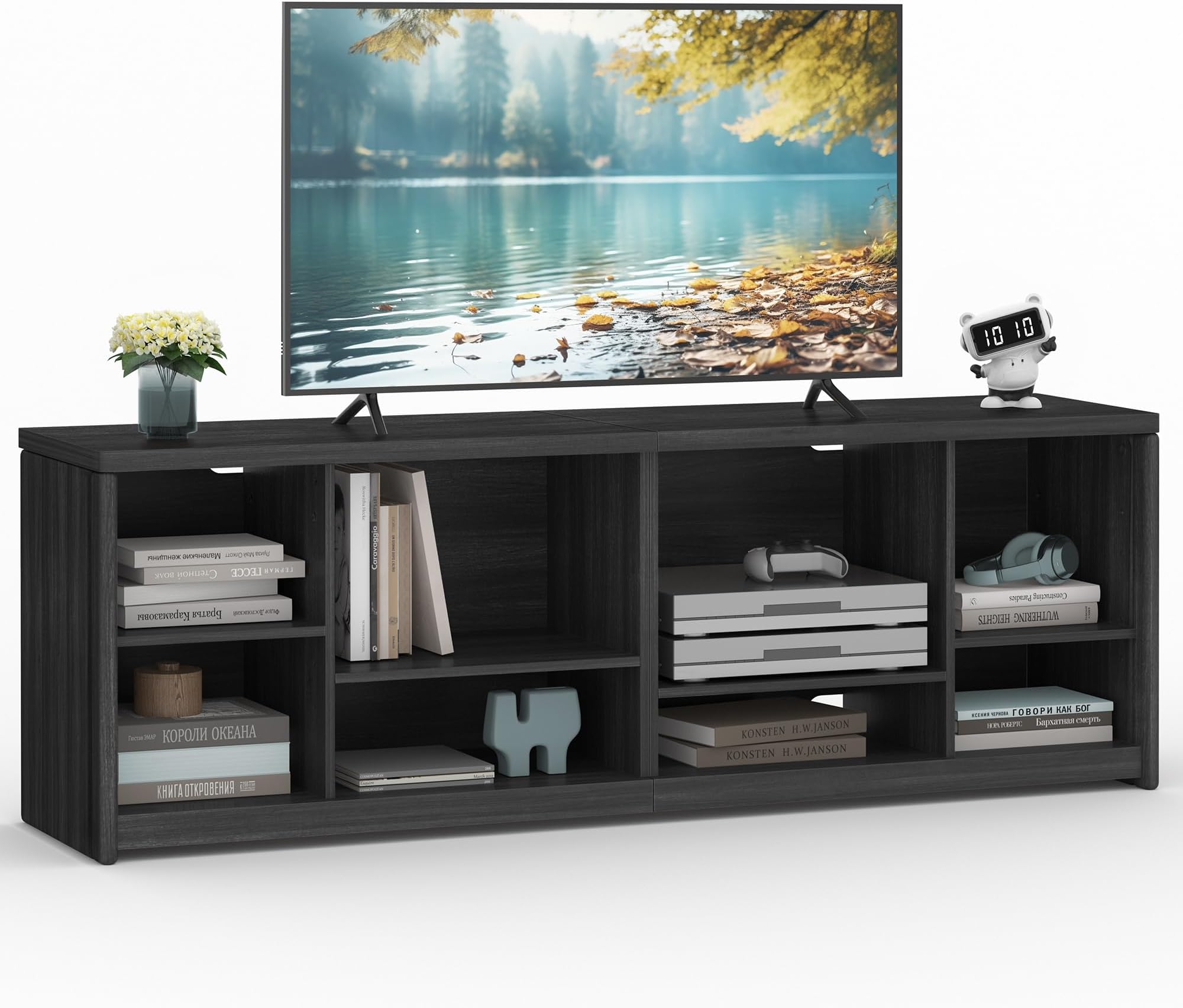 Amazon.com: Madesa Media Console TV Stand Entertainment Center with 6 ...