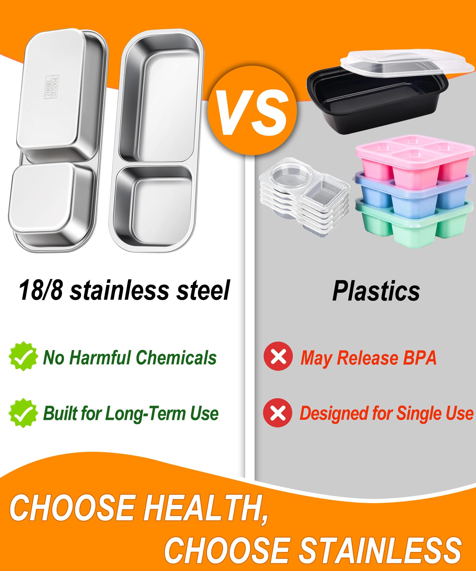 Snapklik.com : KTKUDY Stainless Steel Snack Container For Kids & Adults ...