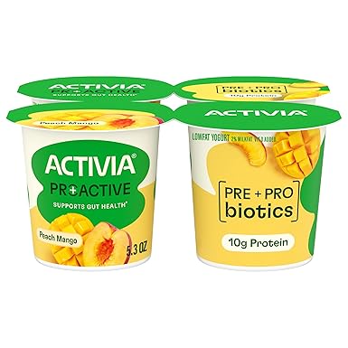 Amazon.com: Activia Proactive Peach Mango Prebiotic and Probiotic ...