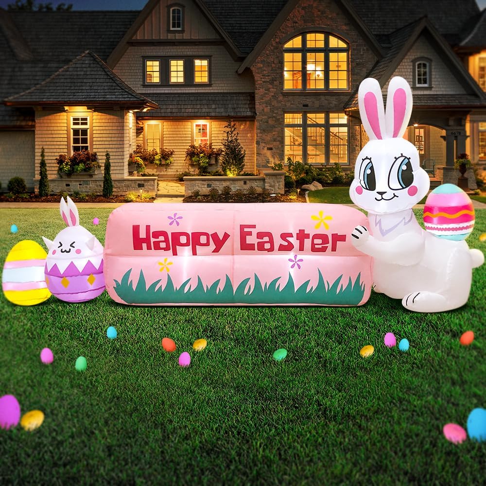Amazon.com: KOOY 8FT Easter Inflatables Outdoor Decorations Inflatables ...