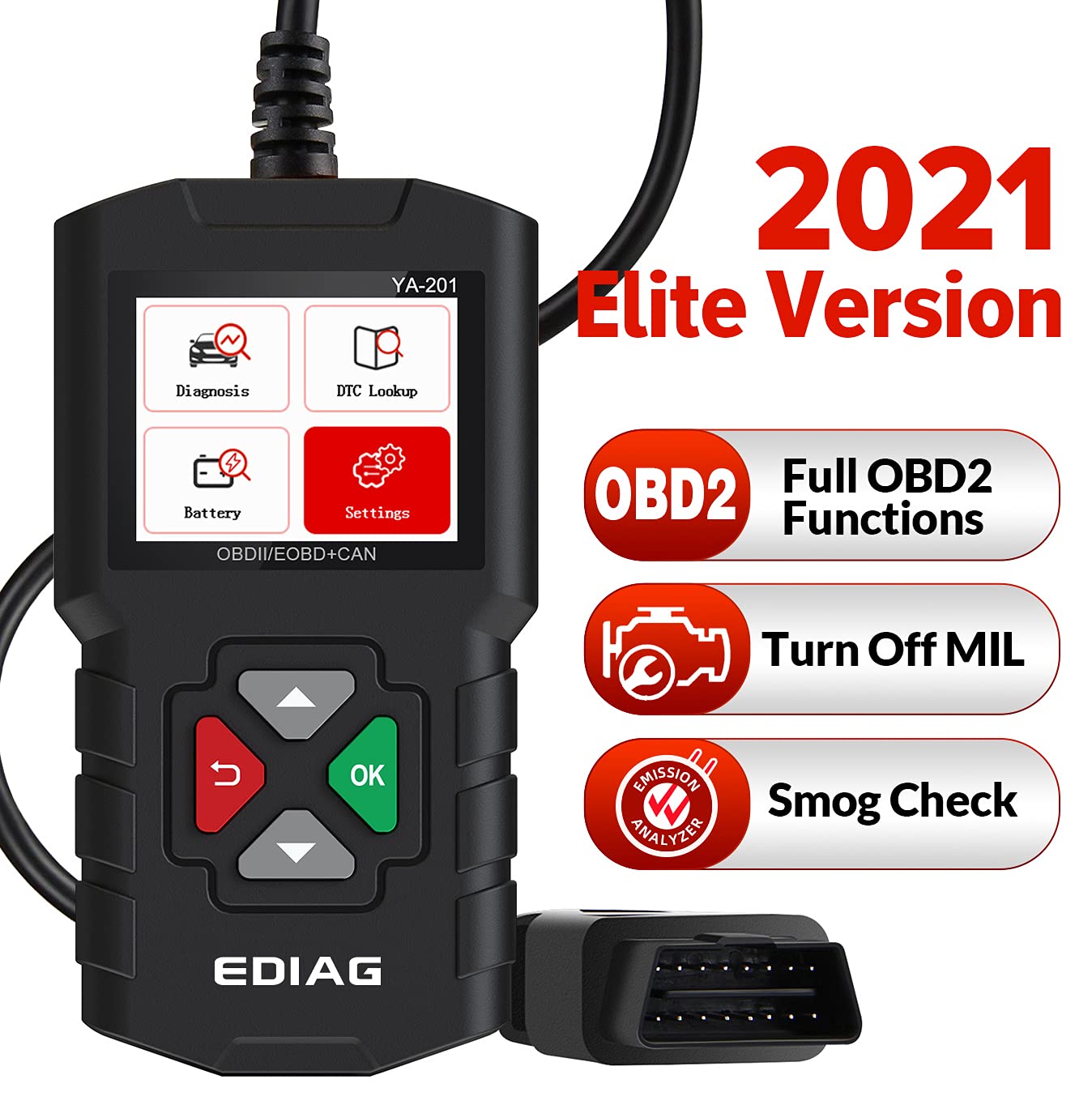 EDIAG YA201 Obd2 Code Reader, OBDII Scanner Engine Fault Reader All ...