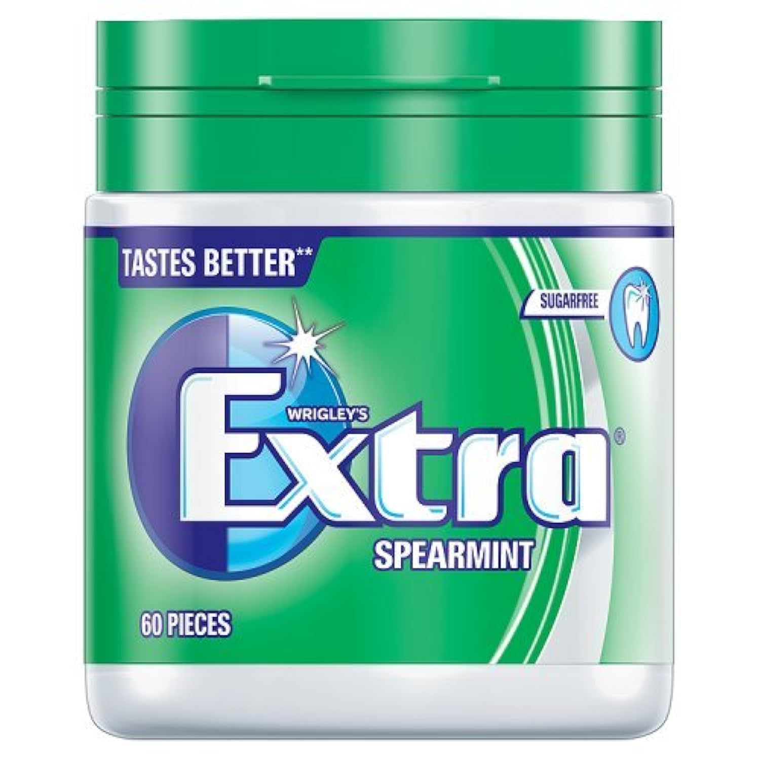 Extra White Chewing Gum Bottle, Sugar Free, Spearmint Flavour, 1 Bottle ...