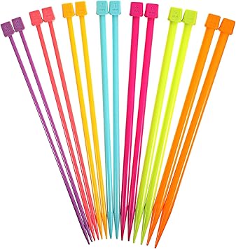Amazon.com: 14 PCS Knitting Needles, 4 Mm-10 Mm Colorful Single Point Knitting Needle, Plastic ...