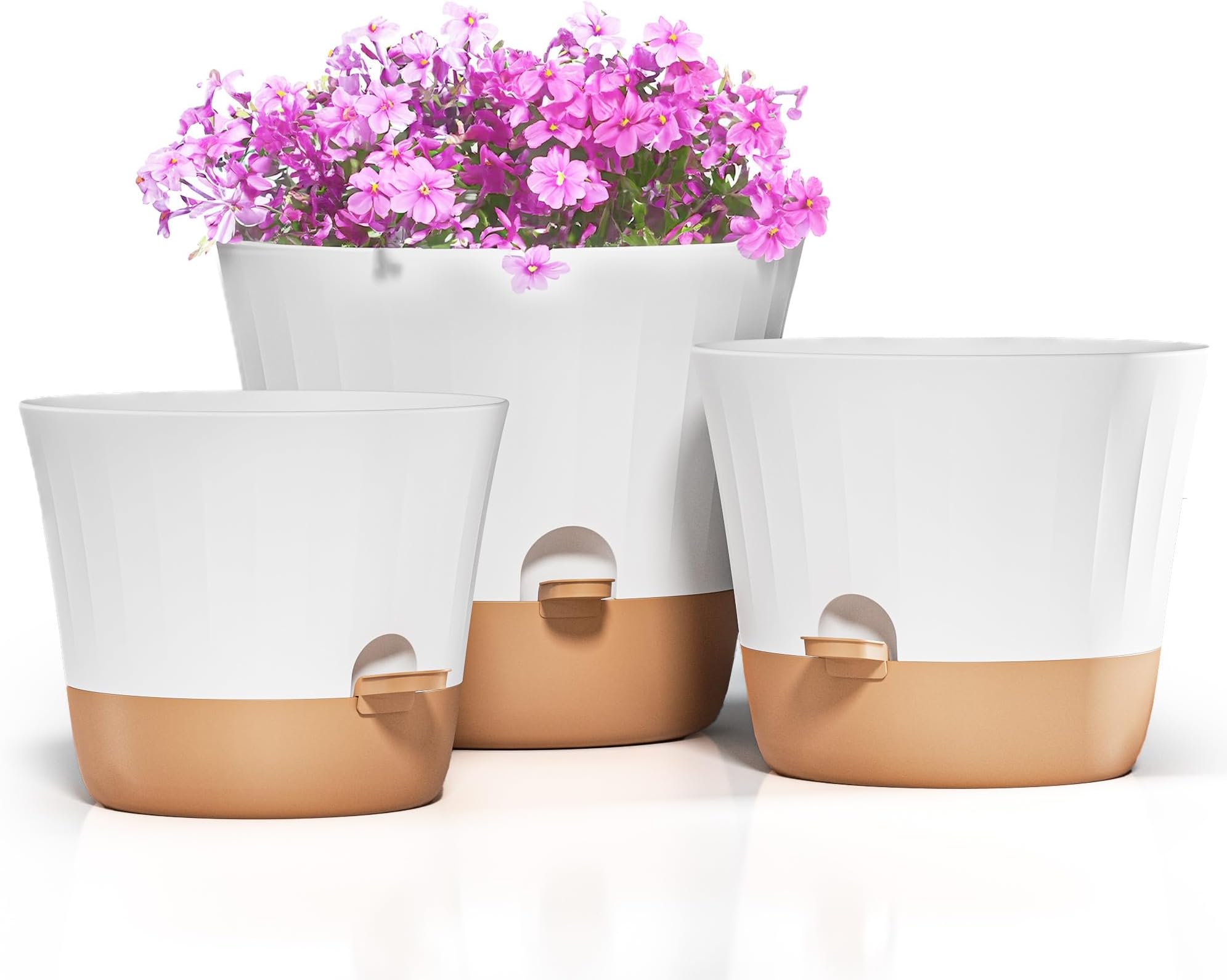 ZMTECH 30 cm Plant Pots with Drainage Holes Saucer Self Watering ...