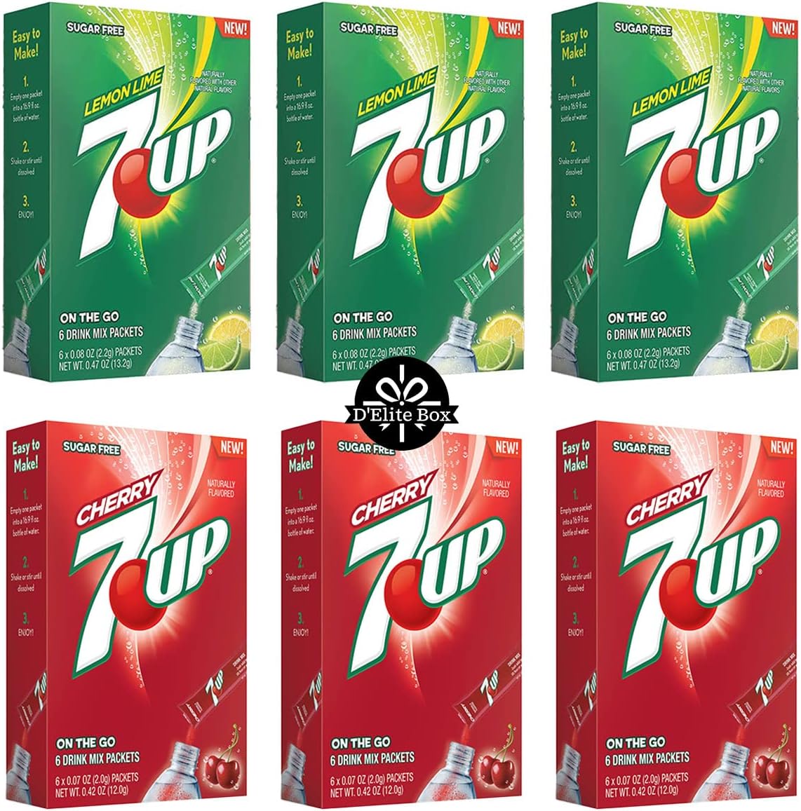Amazon.com : 7-UP Powder Drink Mix – Sugar Free & Delicious (Cherry, 72 ...