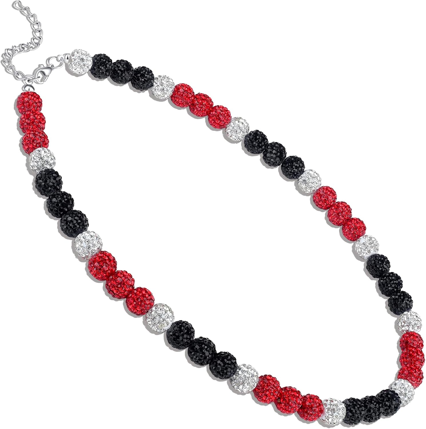 NUKAYAI Baseball Chain Necklace for Men Women, 18in Black/White/Red ...