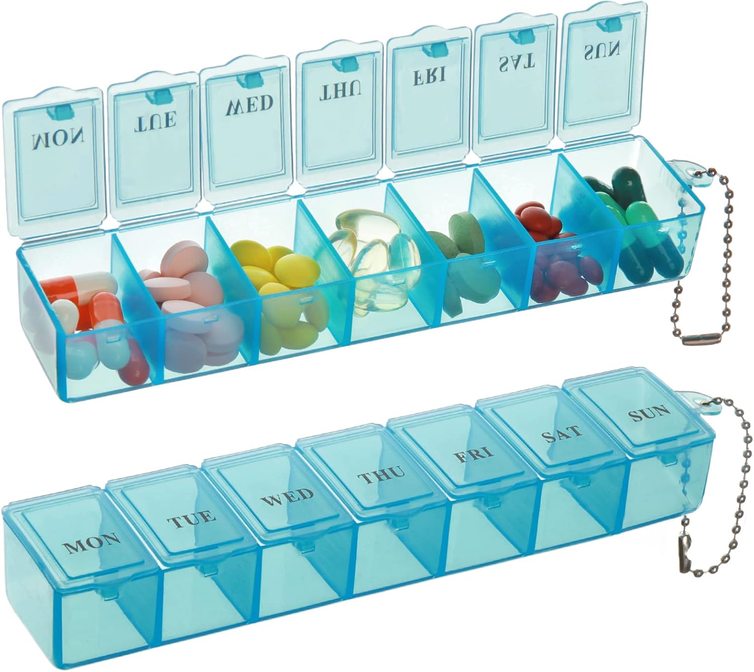 Amazon.com: 2 Pack Weekly Pill Organizer, Large 7 Day Pill Box, Daily ...