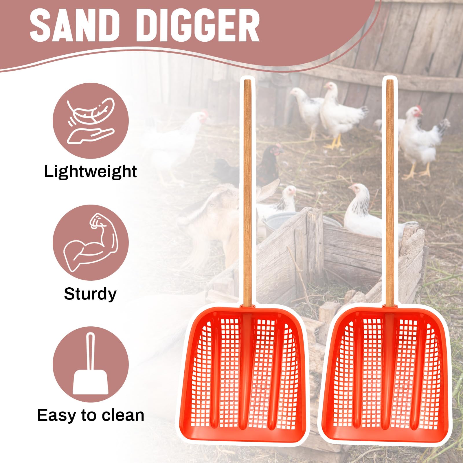 2 Pcs Sand Sifting Shovel Treasure Shovel Digger Sifter with Long ...