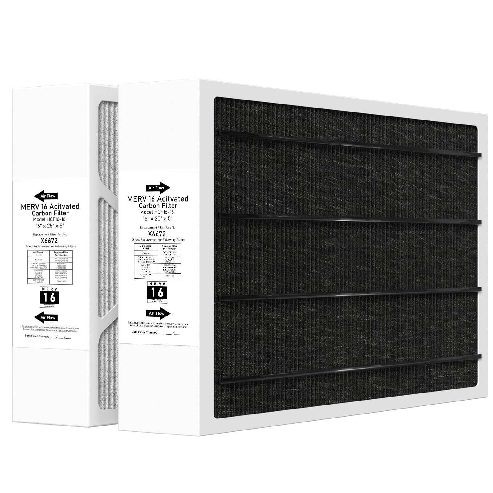 Cooyafan X6672 16x25x5 MERV 16 Furnace Air Filter Compatible with ...
