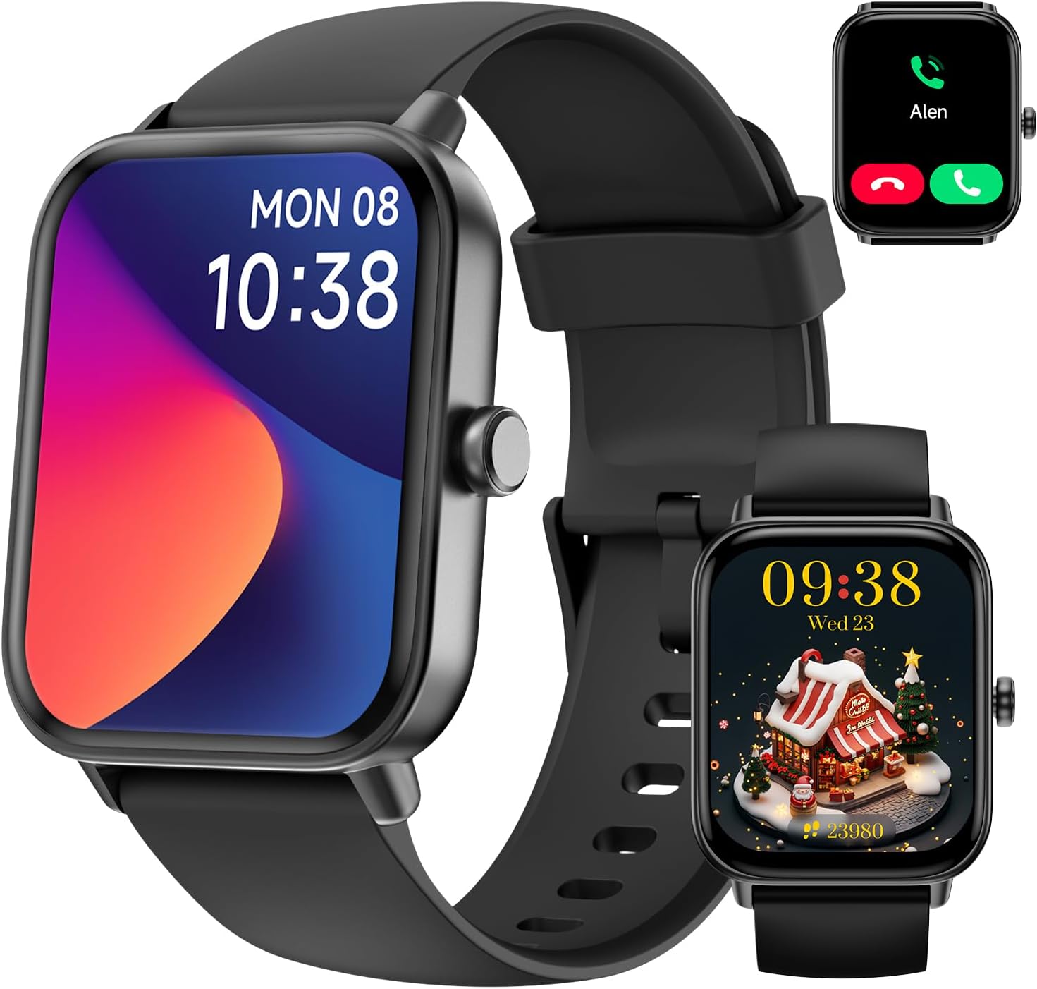 Amazon.com: Smart Watch for Men Women, 1.8" Fitness Tracker, Android iPhone Compatible Alexa ...