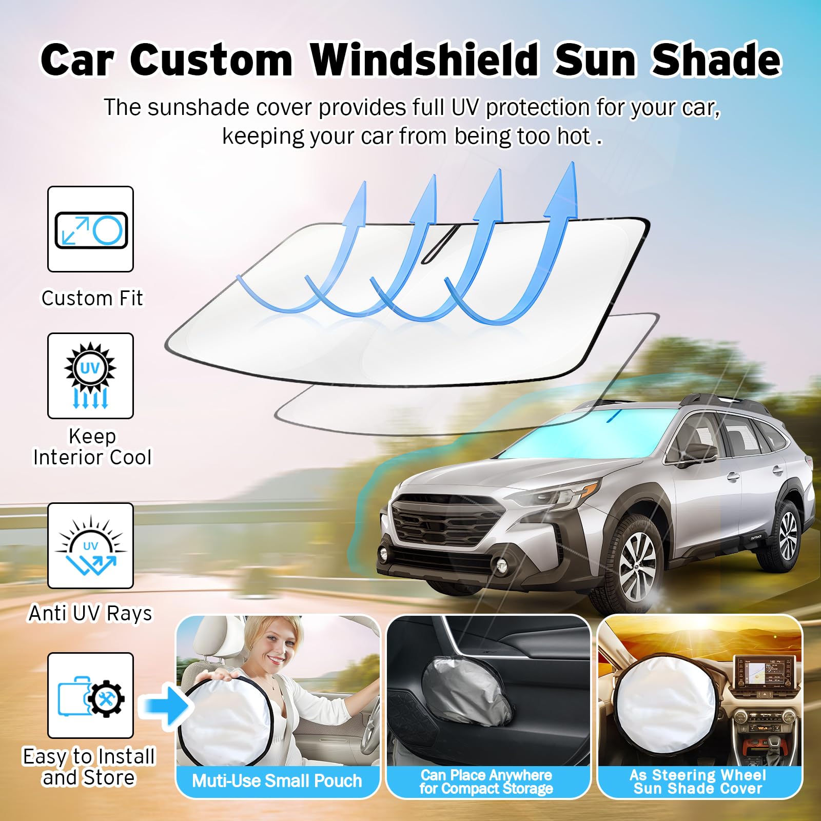UV Protection Sun Shade Windshield Sun Shade For Subaru Outback 2020 ...