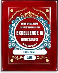 Amazon.com: Personalized Excellence Award Plaque - Rosewood Finish ...