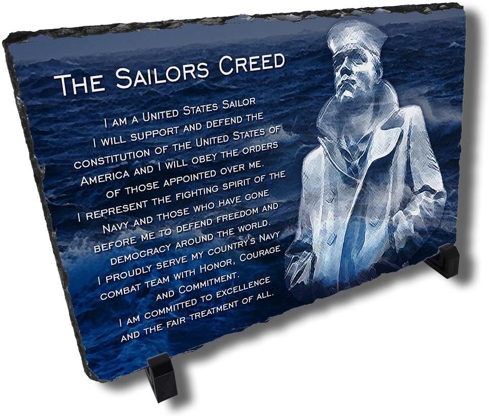 Amazon.com: Redeye Laserworks The Sailors Creed - Stone Plaque from ...