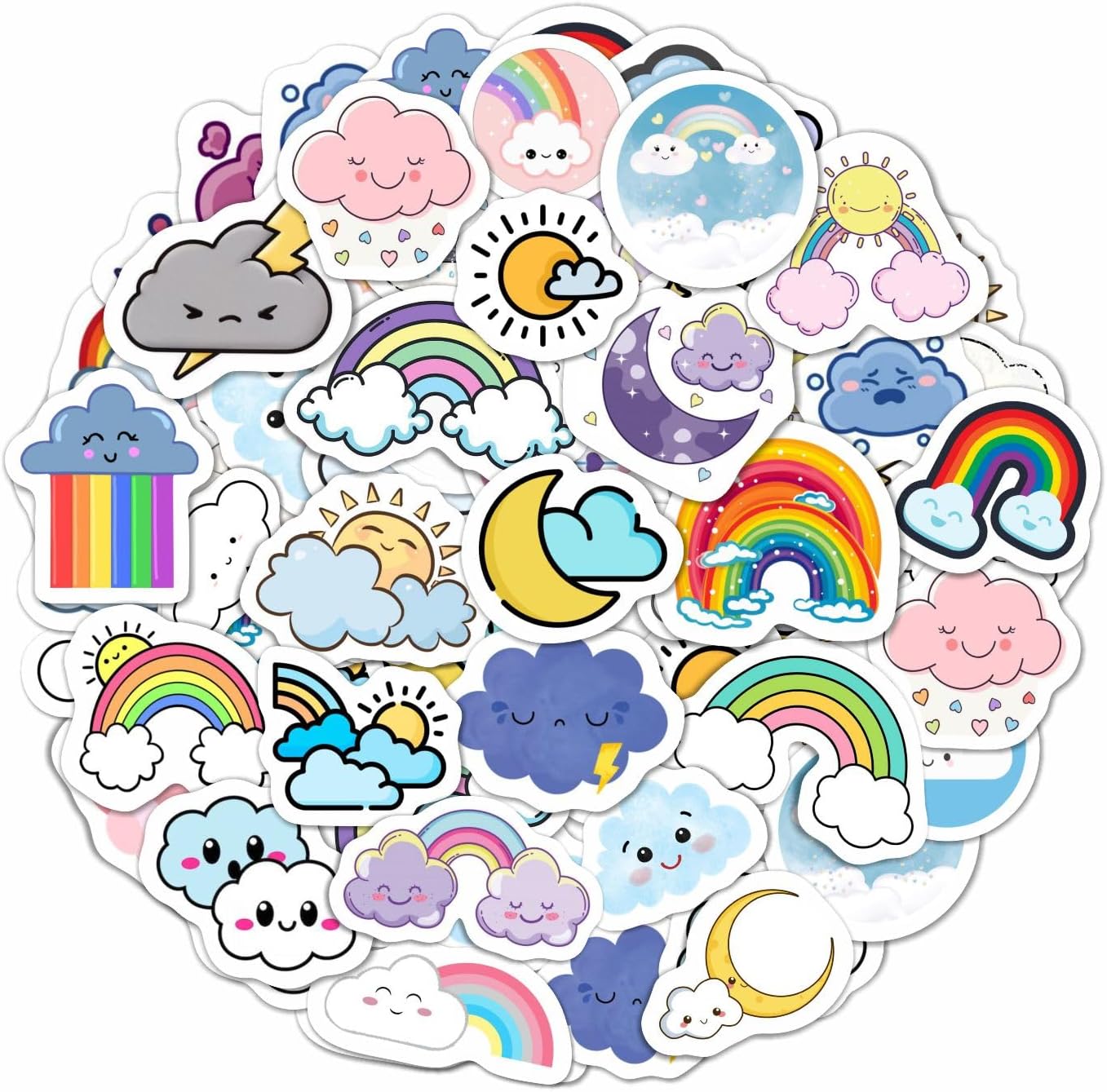 Amazon.com: 110PCS Cute Cloud Stickers for Scrapbooking Water Bottles ...