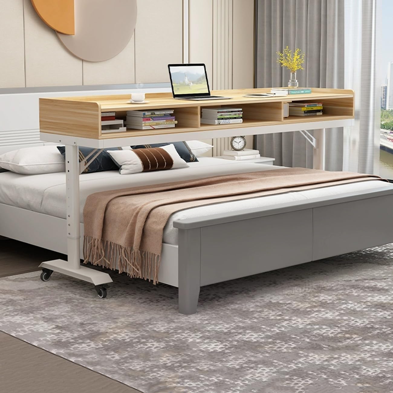 XMLYSMYS Bed Desk Over The Bed Table with Drawer, Over Bed Office Desk ...