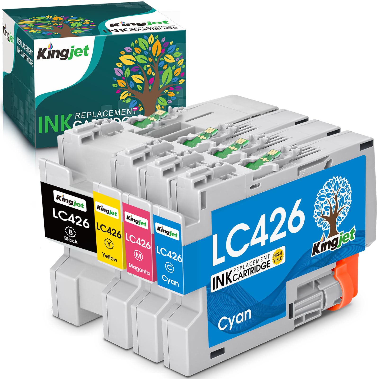 KINGJET LC426 Ink Cartridges for Brother LC426 LC426XL LC-426 LC-426XL ...