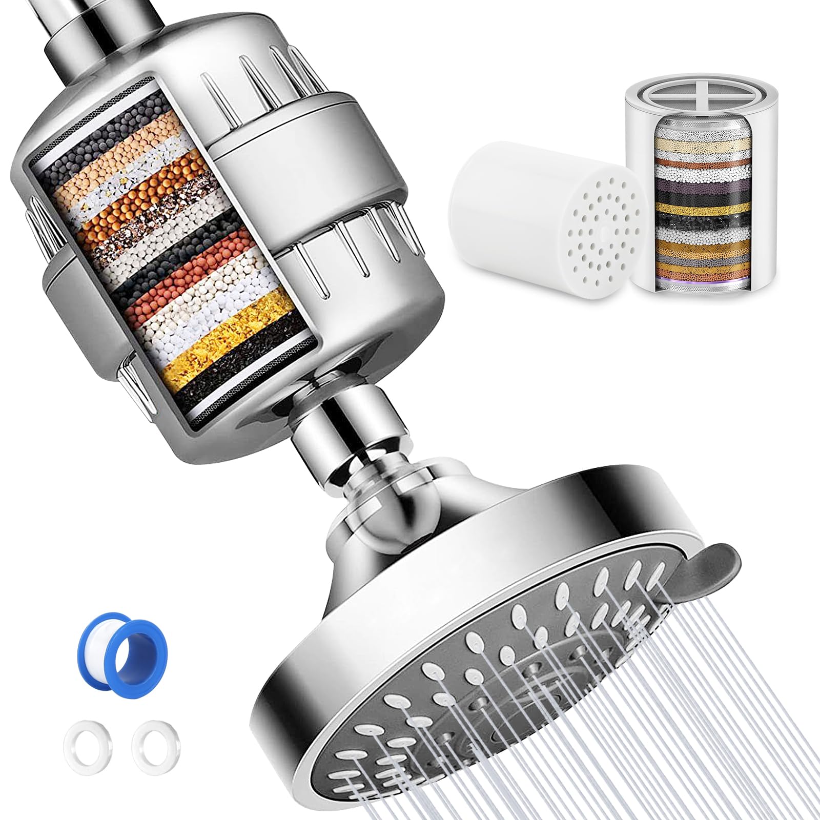 Filtro de Agua para Regadera, 20 Etapas Filtro De Cabezal De Ducha ...