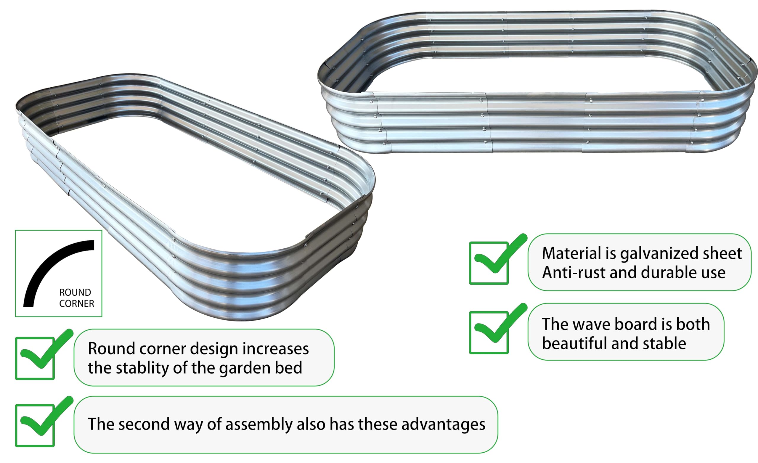 Convertible Raised Garden Bed – 6ft Long, 3ft Wide Rectangle Or 6x2ft ...
