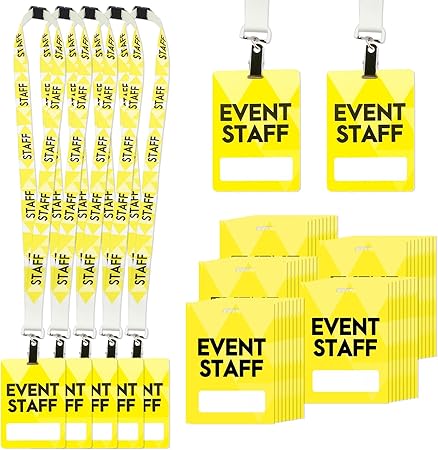 Amazon.com : BEAKBOND Event Staff Badge Lanyards with PVC Pass Cards 50 ...