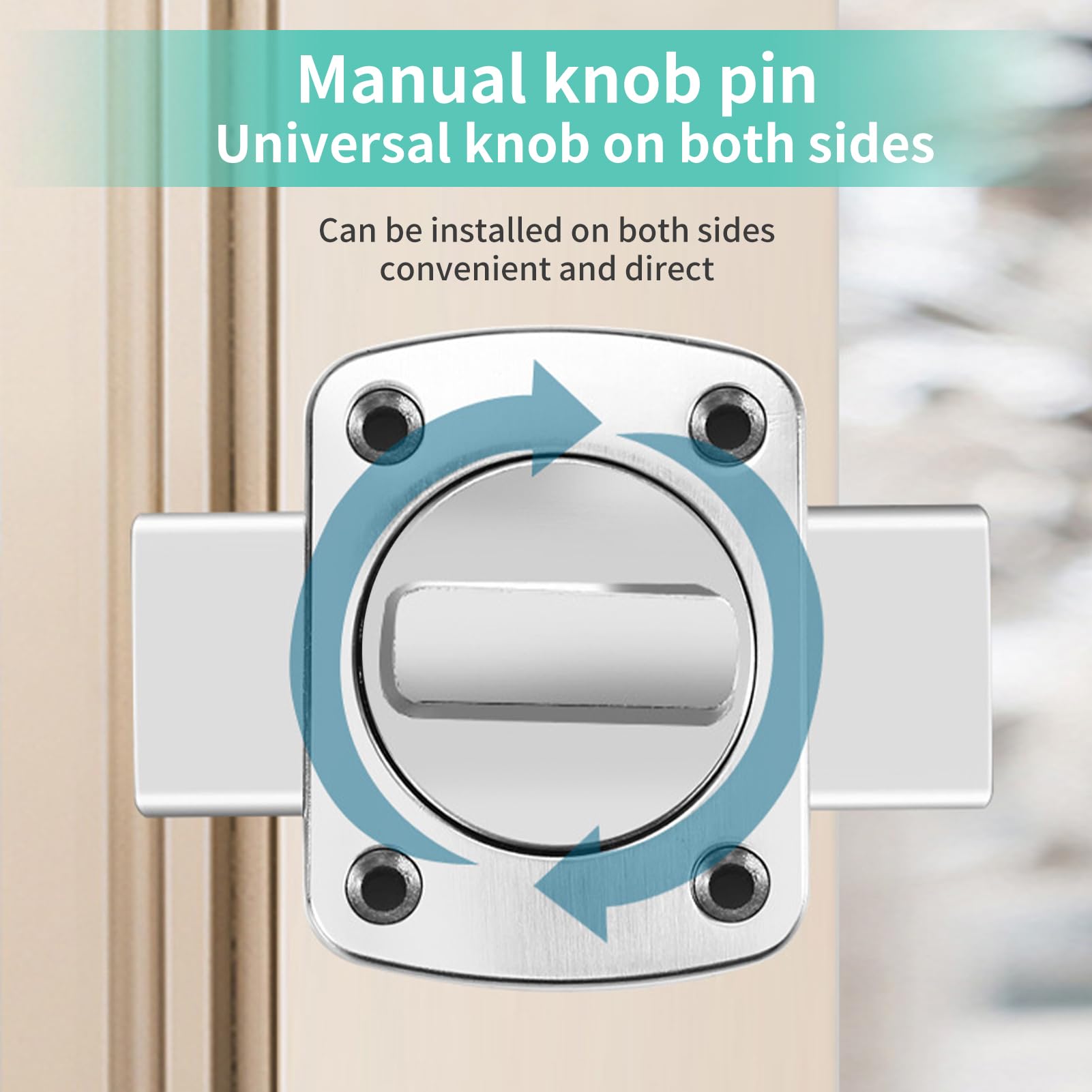 Door Lock Bathroom Latch Rotate Bolt Gate Latch Stainless Steel Toilet ...