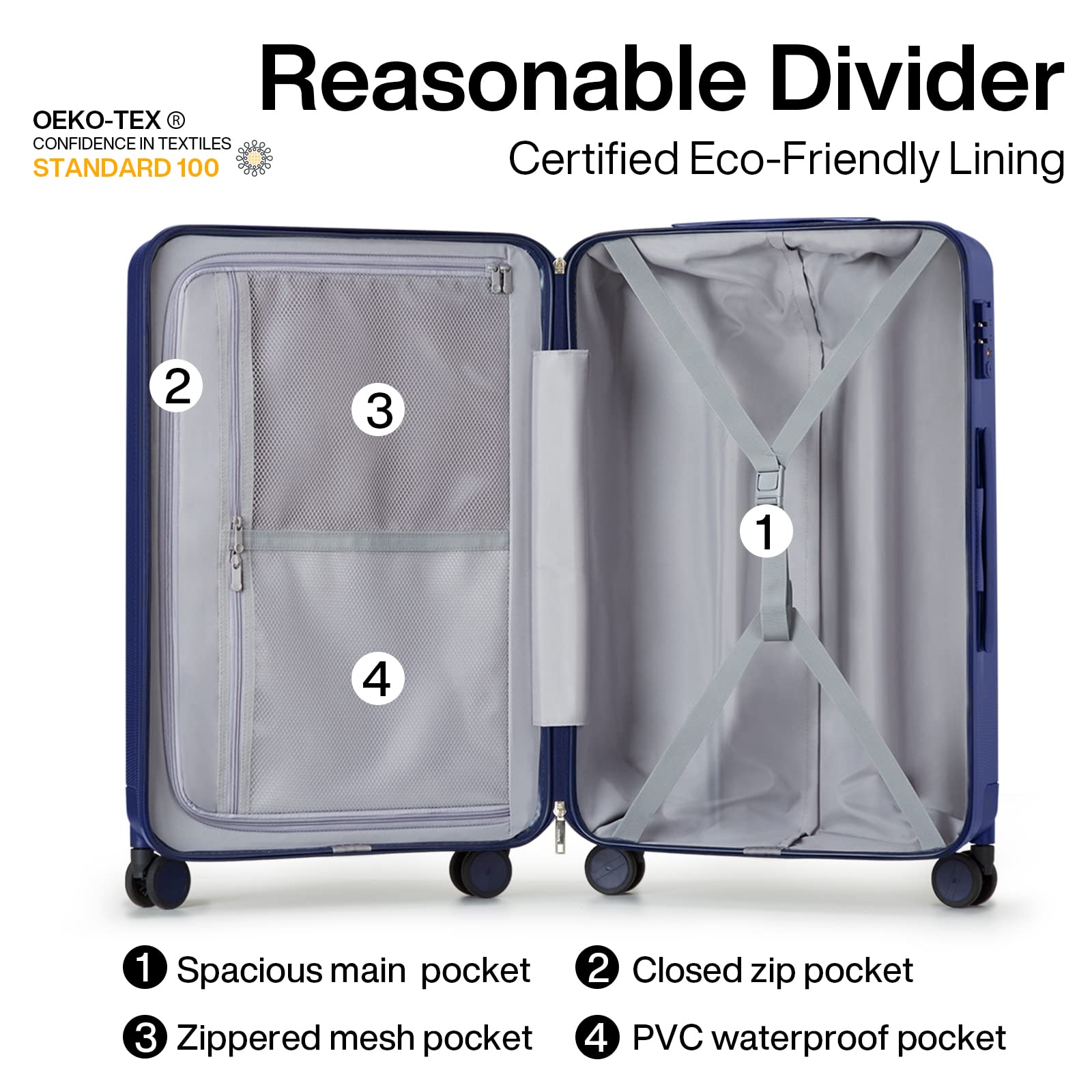 Hanke 29 Inch Luggage Suitcases With Spinner Wheels Lightweight PC ...