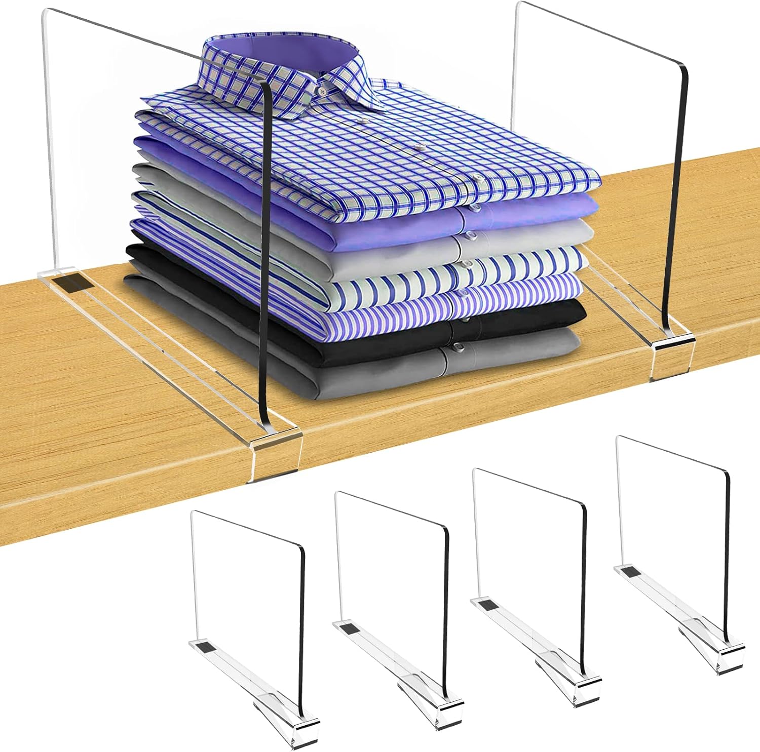 Amazon.com: Honey BEE4pcs Shelf Dividers,Acrylic Shelf Divider for ...