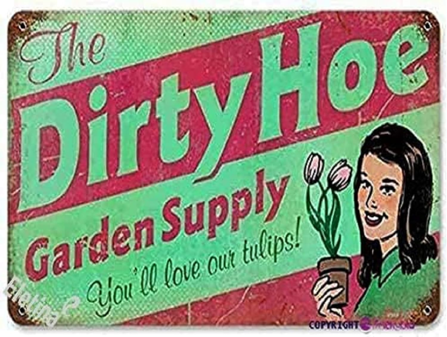 Amazon.com: Dirty Hoe Garden Supply Vintage Metal Sign Funny ...