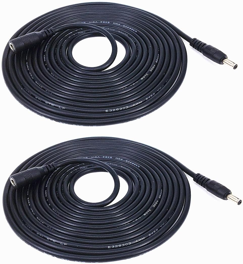 Amazon.com: WFYZQLJE 2pcs Black 9.84-Foot (3-Meter) DC Male and Female ...