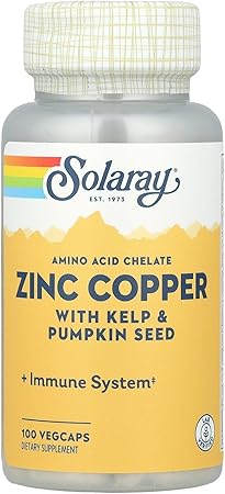 Amazon.com: Solaray Zinc + Copper Amino Acid Chelate VCapsules, 100 ...
