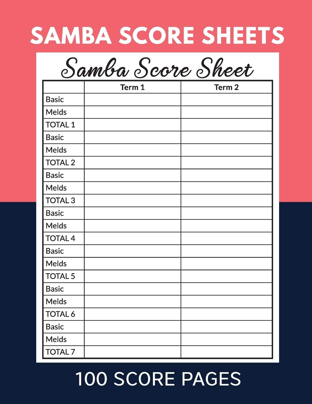 Samba Score Sheets 100 Score Pages: Scoresheet Record Book, Game Record ...