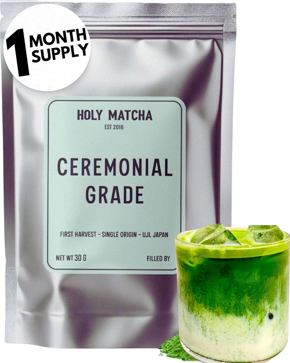 Amazon.com: Holy Matcha Ceremonial Green Tea Powder Authentic Japanese from Kyoto | Antioxidant ...