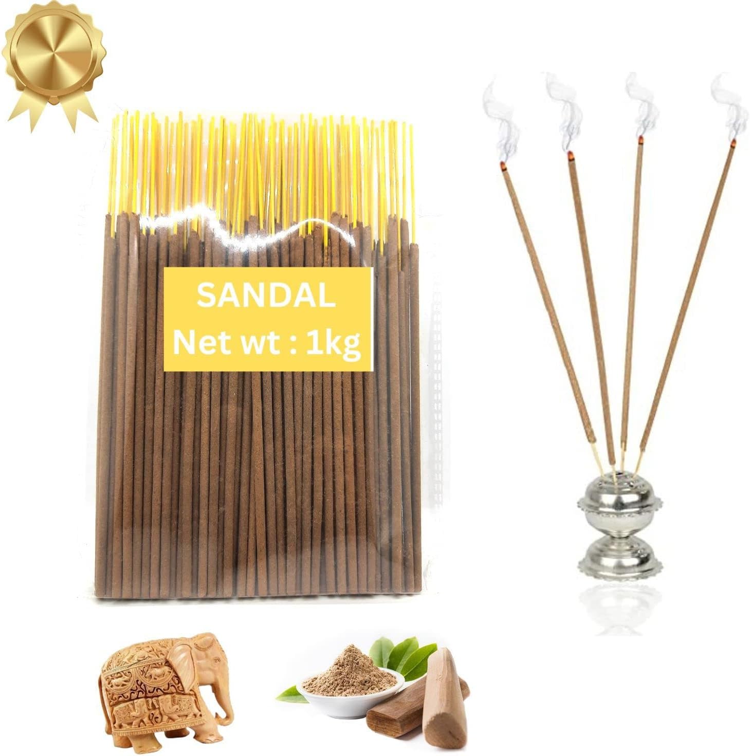 Pure Sandal Agarbatti 1 KG Best for Puja in Home Office Shop Temple ...