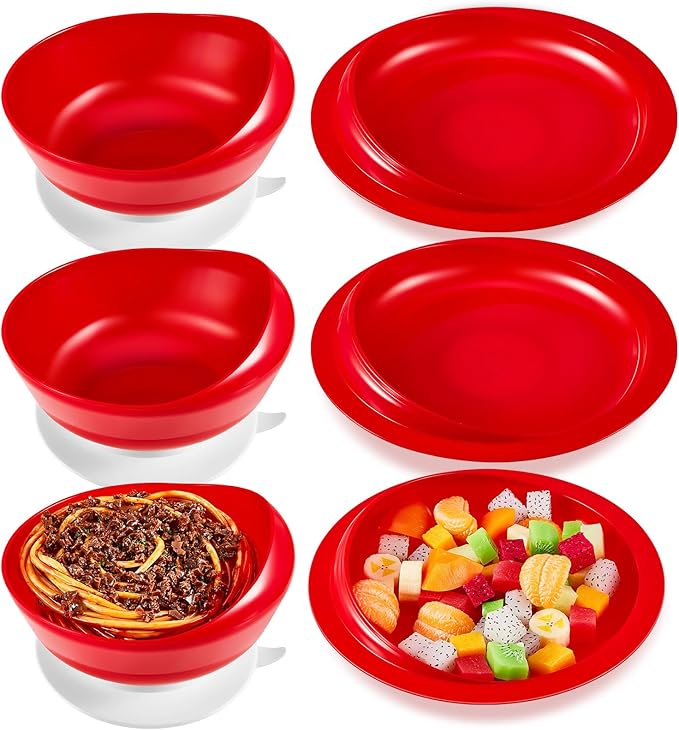 Amazon.com: Hushee Adaptive Spill Proof Scoop Bowl and Plate Set with ...