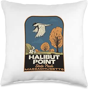 Amazon.com: Halibut Point State Park MA Vintage Travel Throw Pillow ...