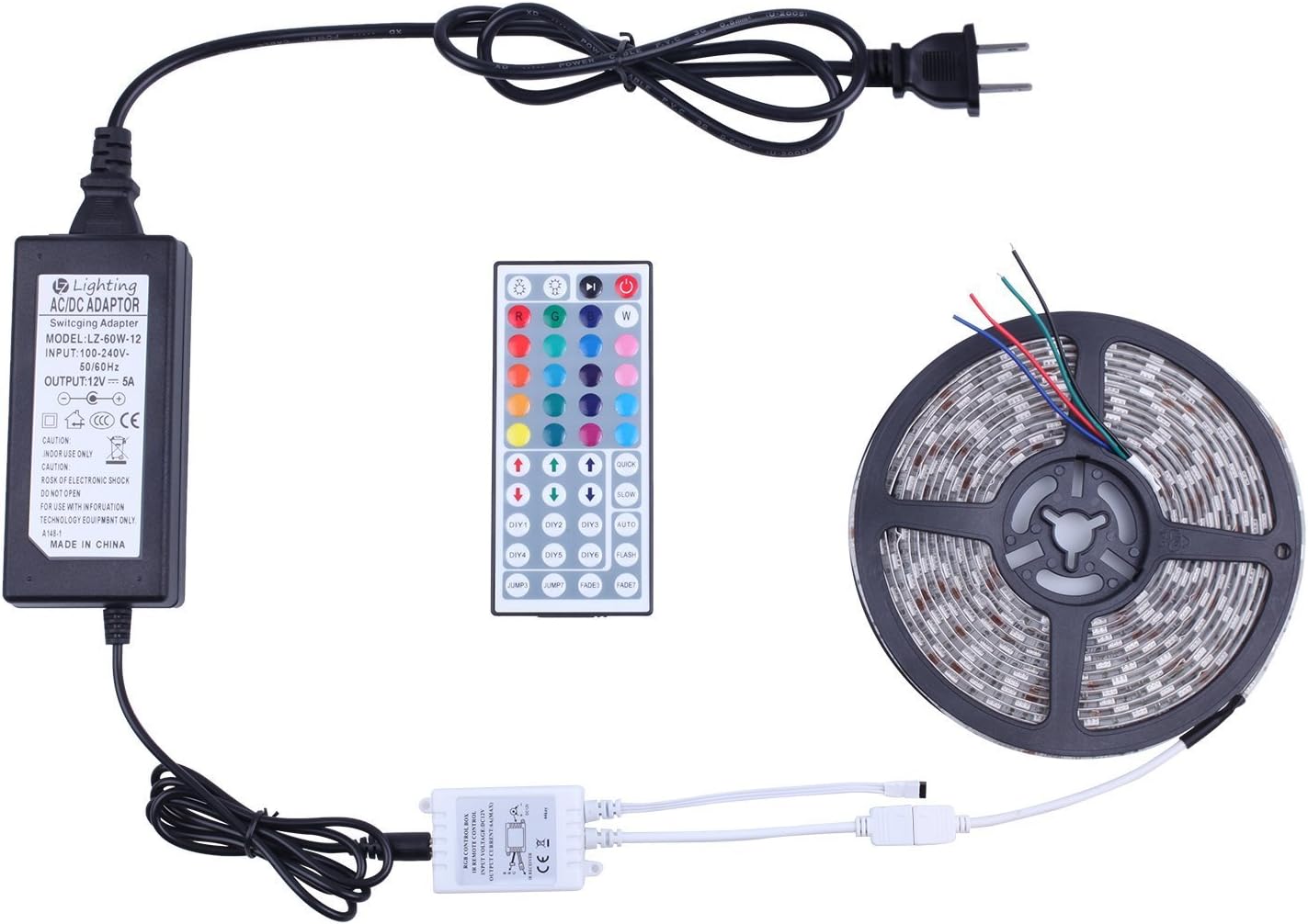 Amazon.com: LED Strip Light Kit Waterproof IP65 RGB Strip Light 5050 ...