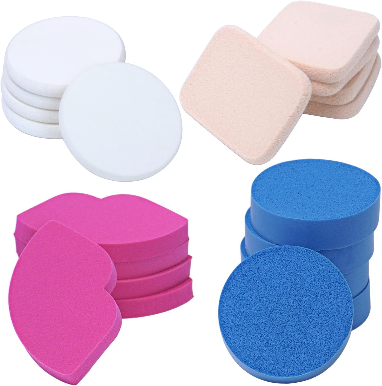 Amazon.com : GSHLLO 20 Pcs Rectangle Powder Puffs Soft Facial Face ...