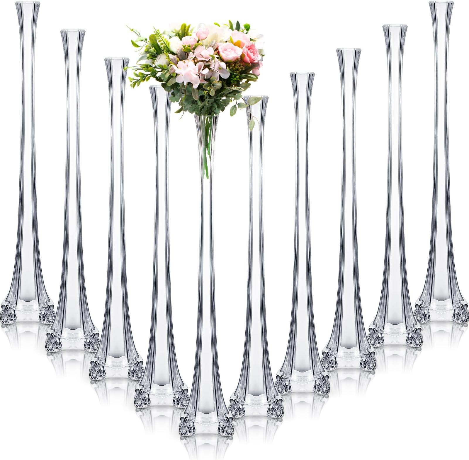 Amazon.com: Inbagi 10 Pcs Eiffel Tower Vase for Wedding Centerpieces 20 ...