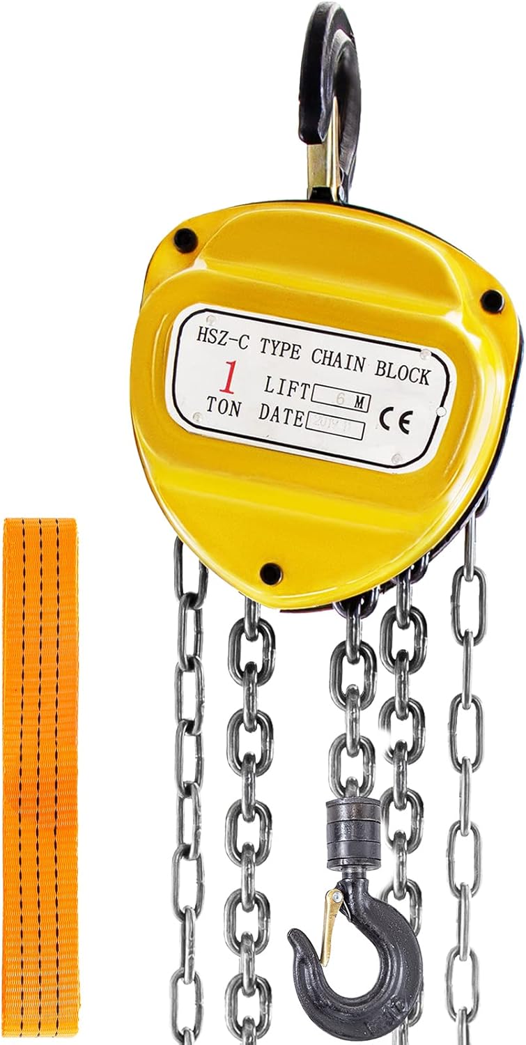 Amazon.com: BestEquip Chain Hoist, 2200lbs/1ton Chain Block Hoist, 6m ...