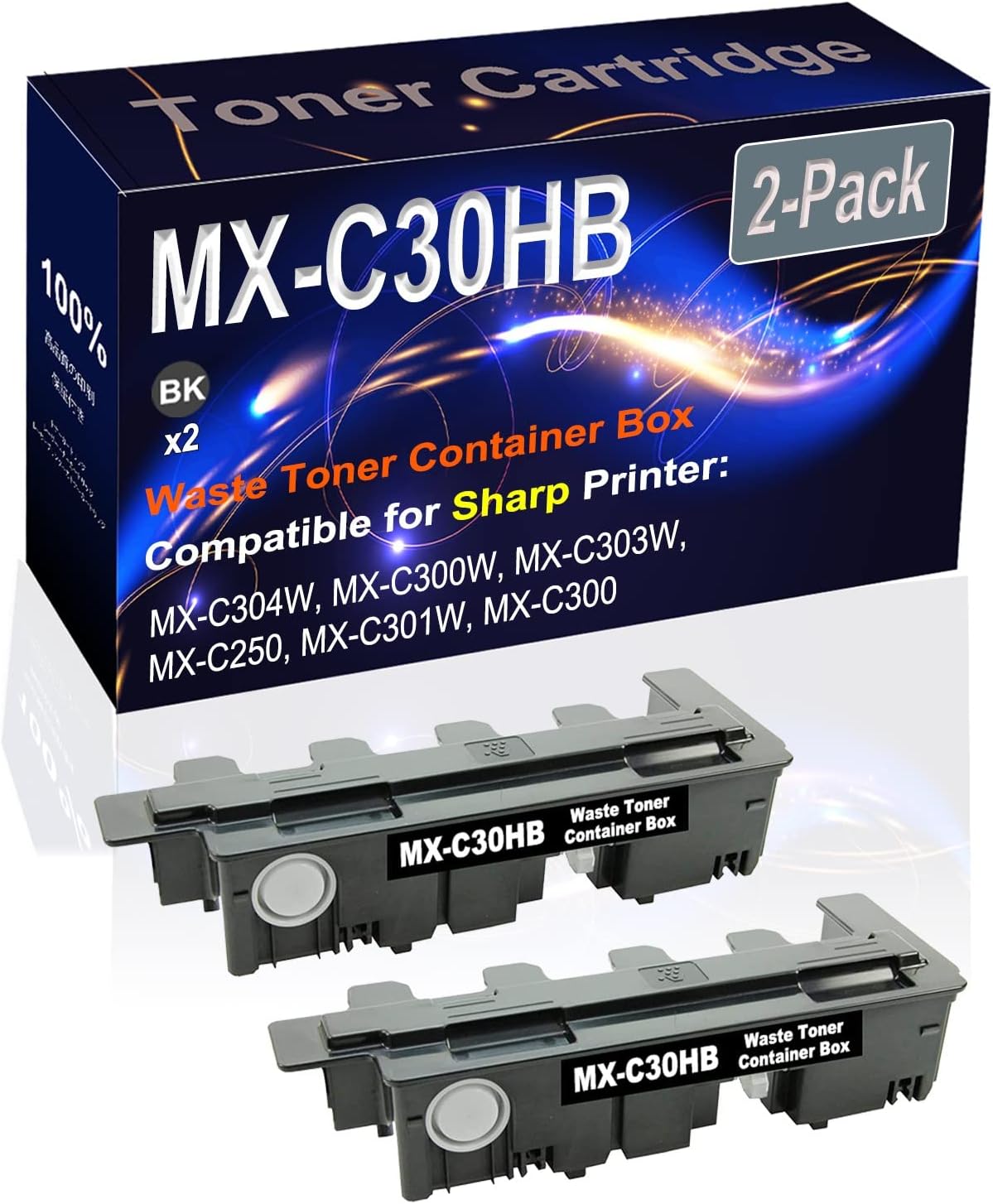 Amazon.com: Kolasels 2-Pack (Black) Compatible MX-C304W MX-C300W MX ...