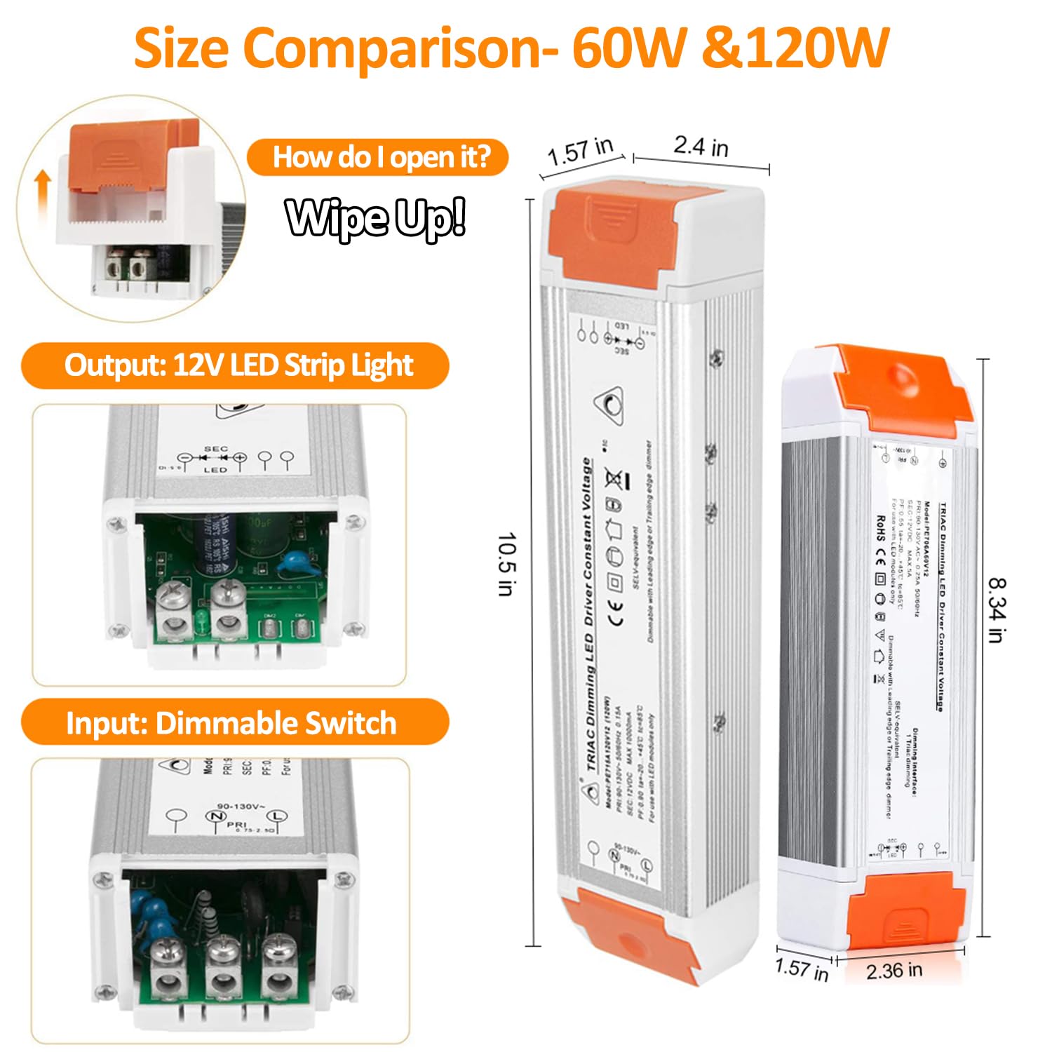 Snapklik.com : LEDMO LED Driver 60W 12V DC Quiet Operation Universal ...