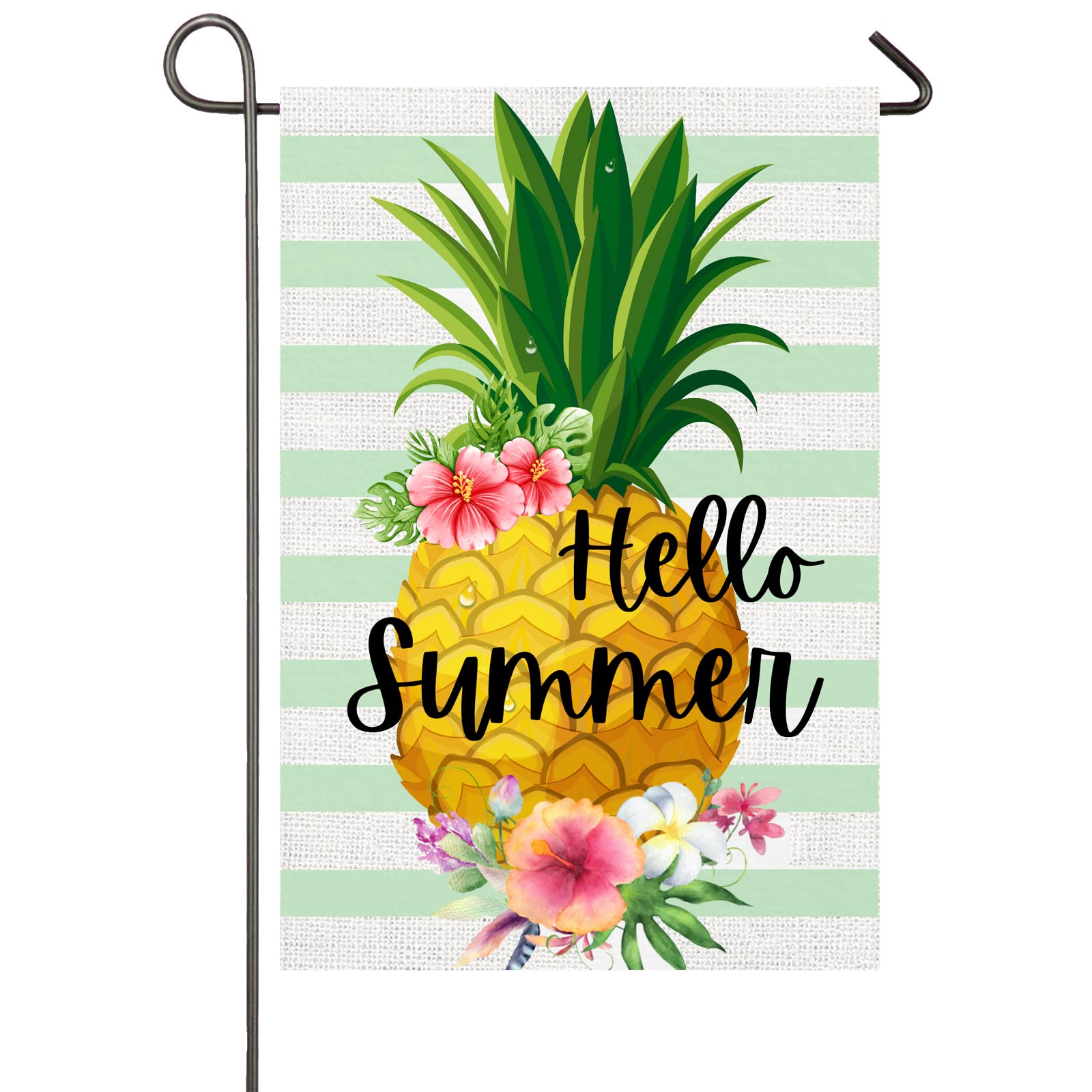Amazon.com : Pineapple Garden Flag Hello Summer Garden Flag 12×18 Inch ...