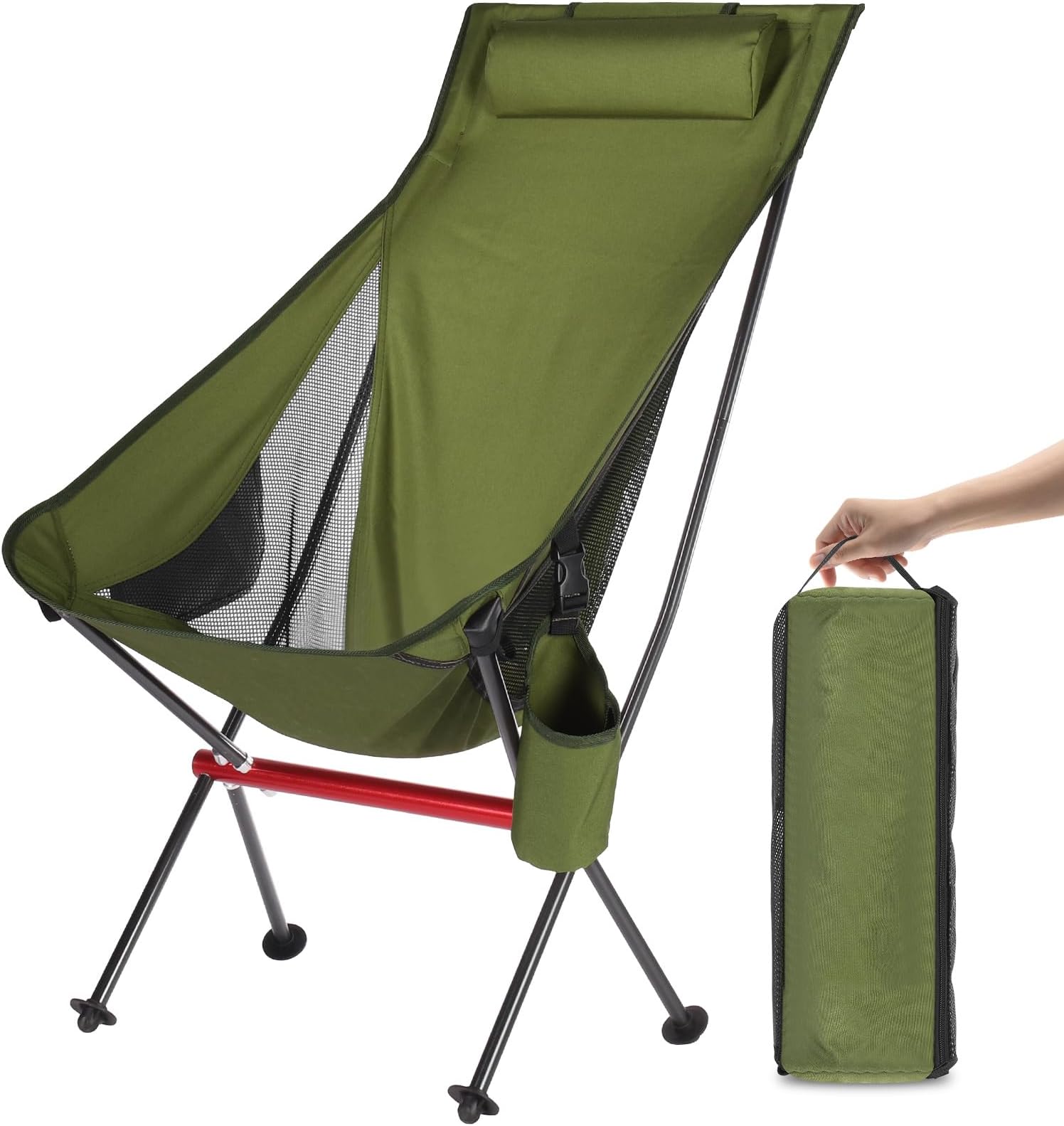 Amazon.com: Nice C Ultralight High Back Folding Camping Chair ...