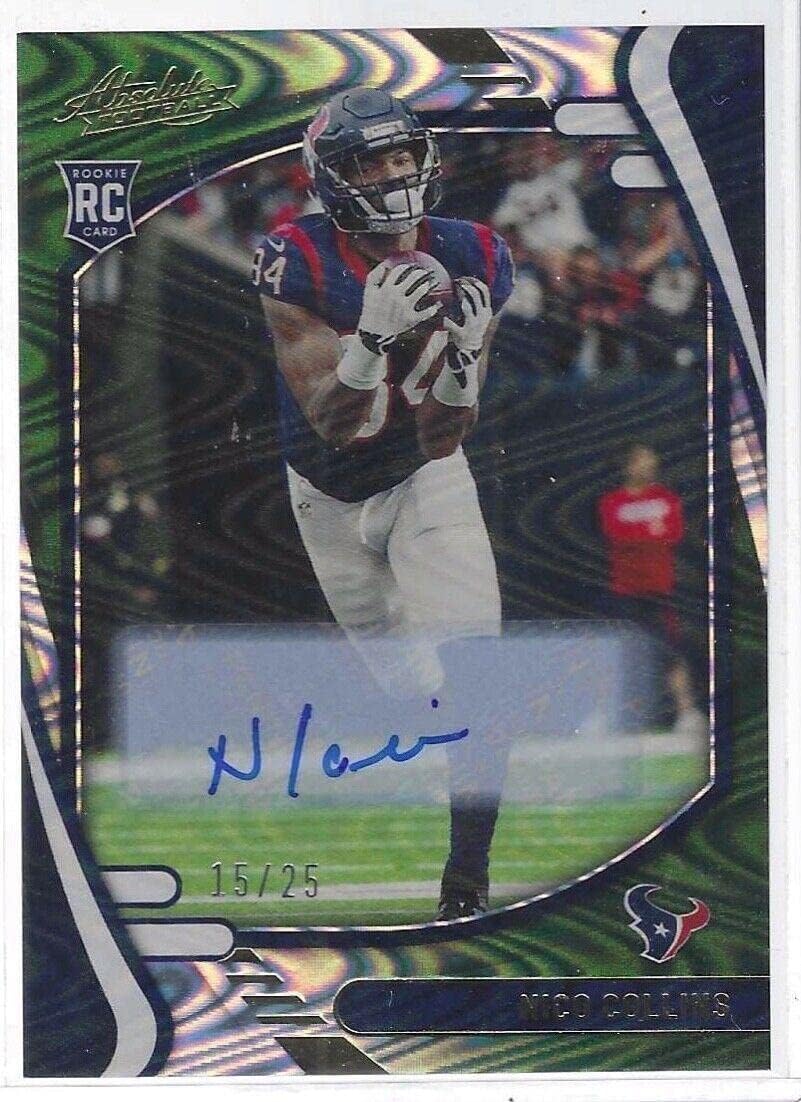 Nico Collins 2021 Panini Absolute Green Wave Foil Rookie Auto Rc #d 15/ ...