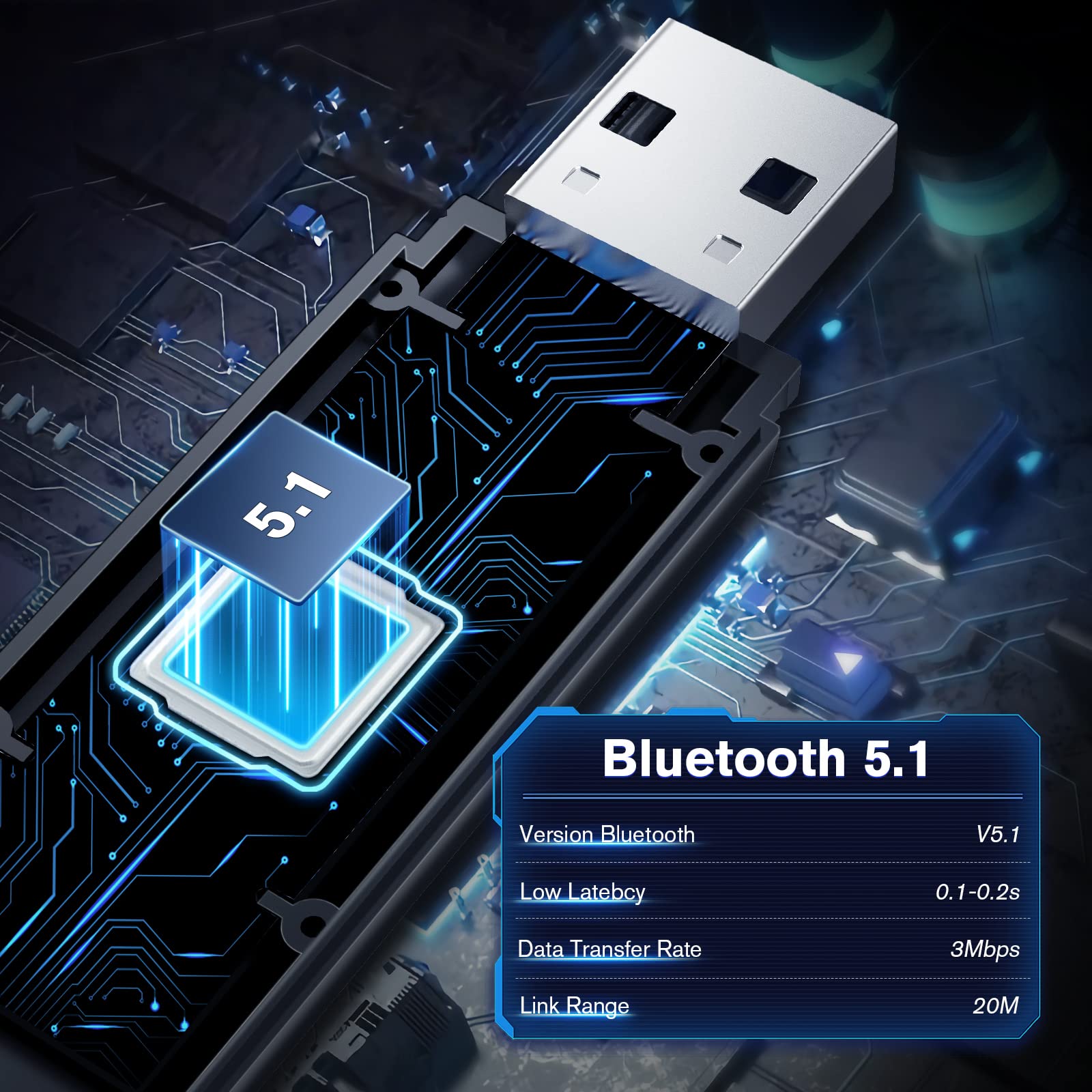 Snapklik.com : GTRACING Bluetooth USB Adapter Transmitter V51 Wireless ...